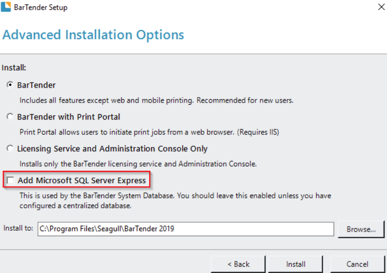 Installing BarTender 2021 With Windows 11 24H2 and Windows Server 2025 – Seagull Support Portal