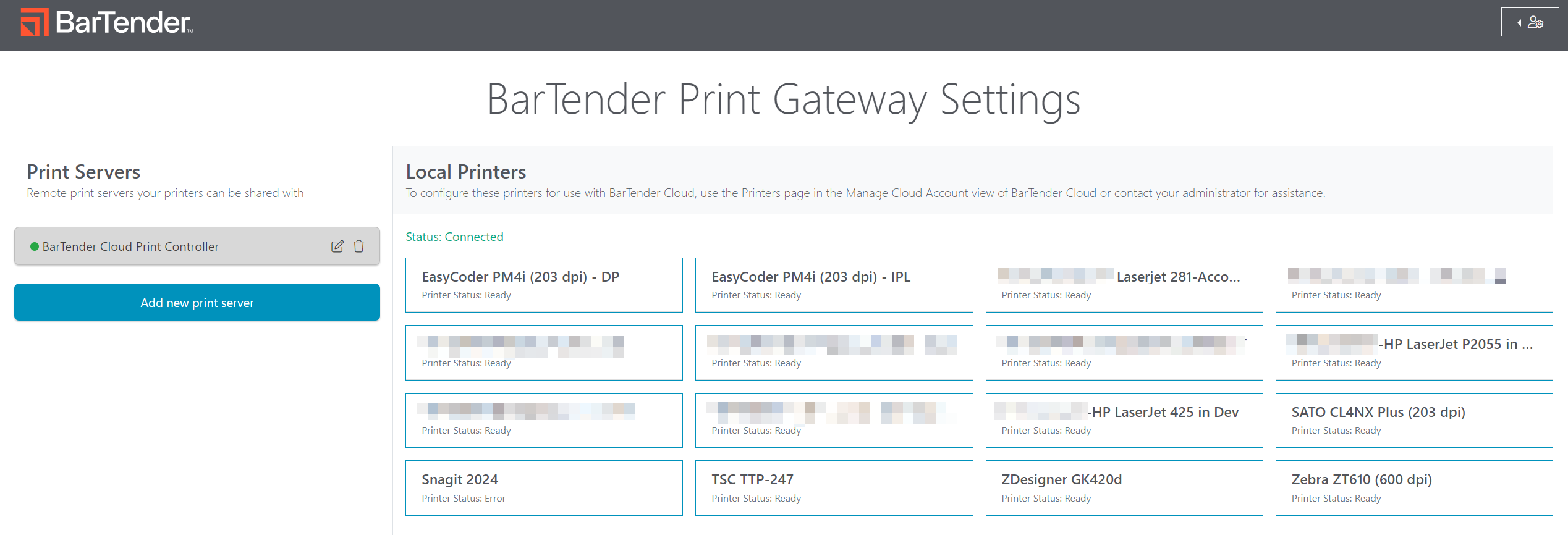 安裝和設定 BarTender Print Gateway – Seagull Support Portal